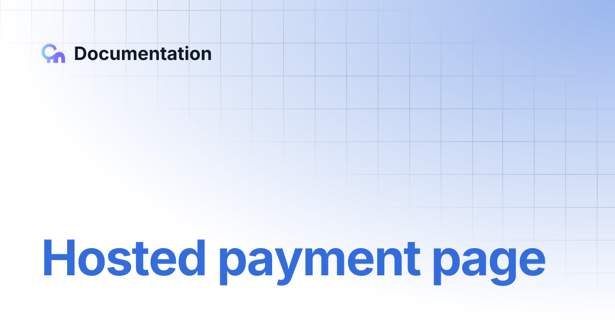 Hosted payment page | Documentation